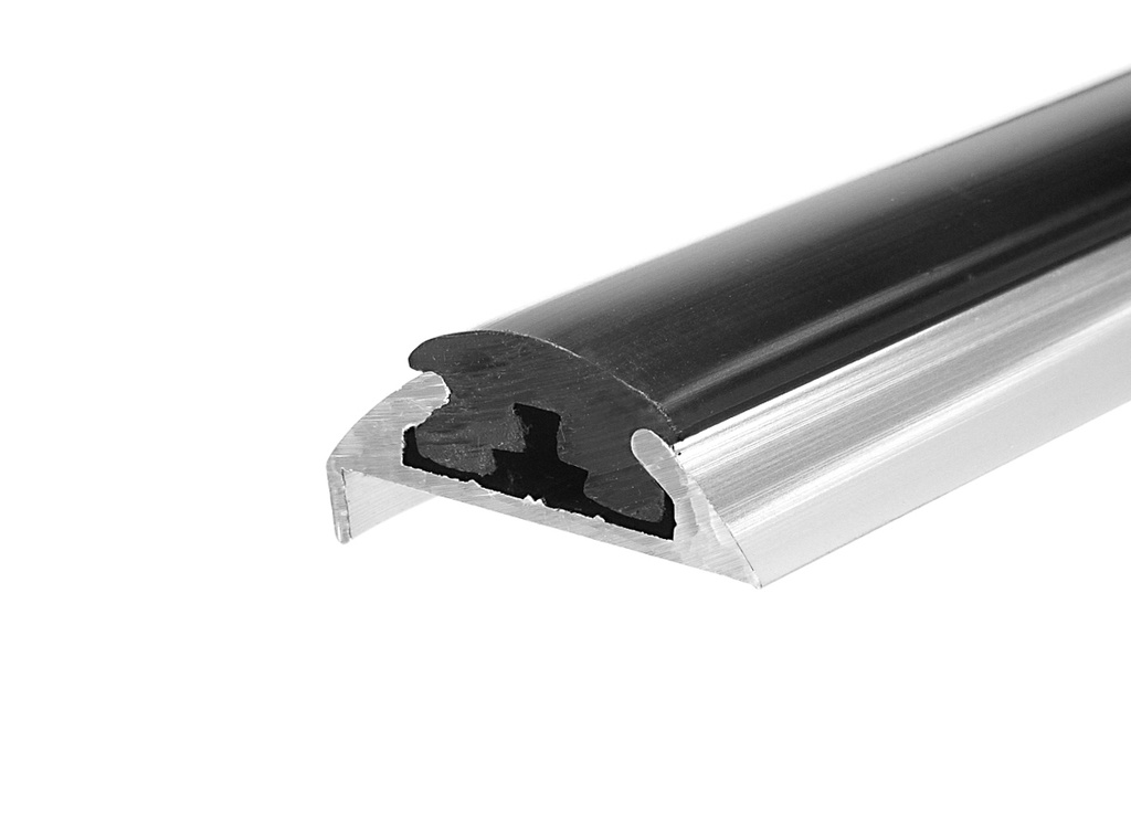 ALF1019 | Aluminium Fender & Black PVC Insert, 38mm x 19.6mm