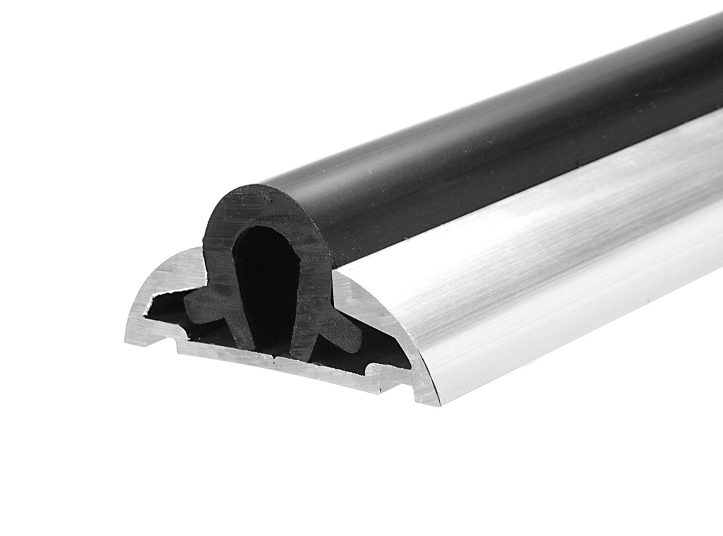 ALF1021 | Aluminium Fender & Black PVC Insert, 50mm x 24mm